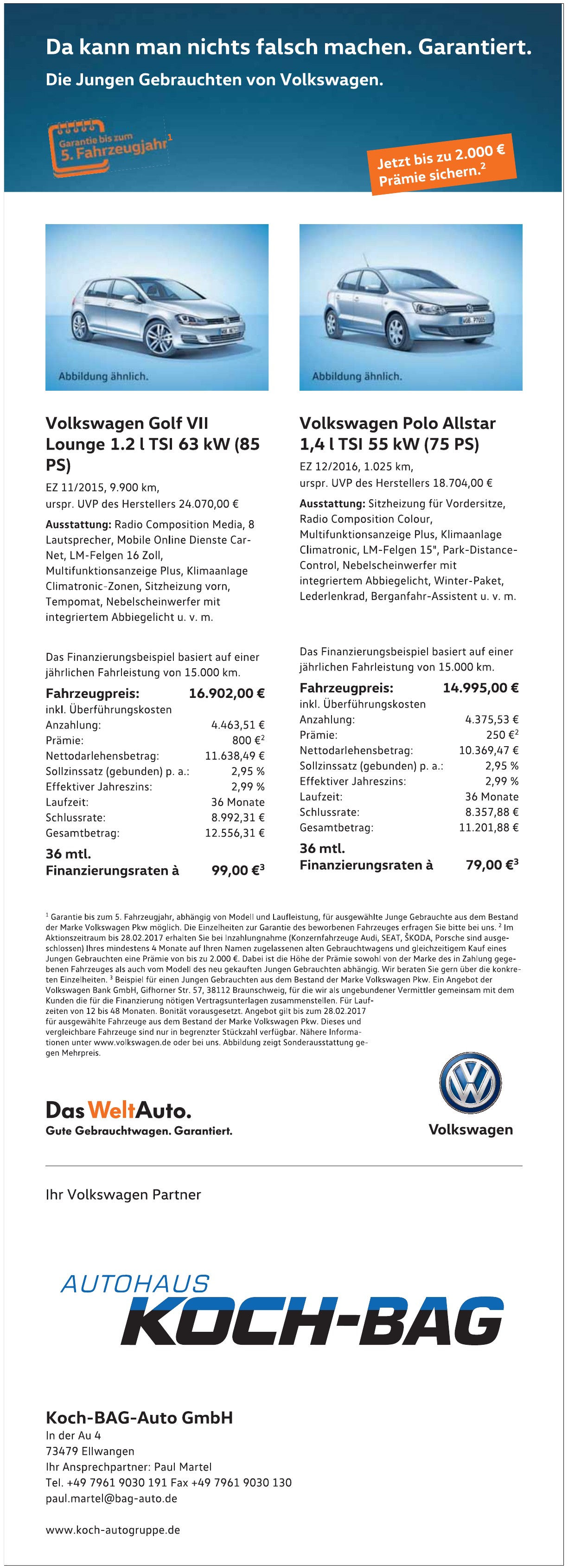 Kooperation der Autohaus Koch GmbH und der BAG-Auto GmbH - Schwäbischer ...