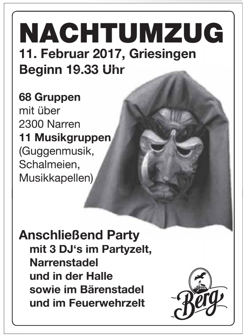 Mehr als 2300 Narren feiern mit den Druden in Griesingen - Schwäbischer ...