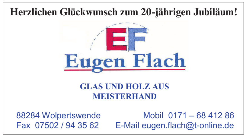 20-jähriges Bestehen der Glasmanufaktur BADMIT - Schwäbischer Verlag