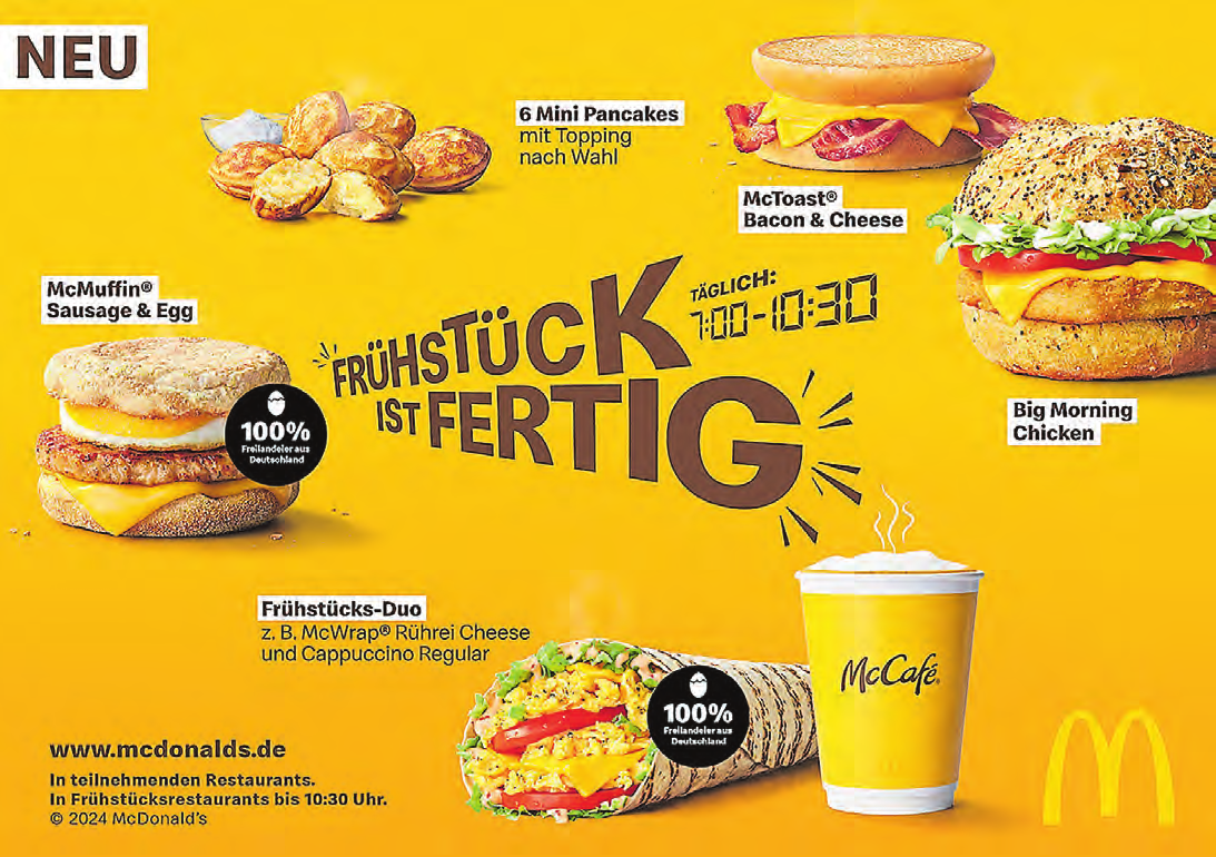 SHZ - McDonald's hat gerade sein Frühstückssortiment erweitert, z.B ...